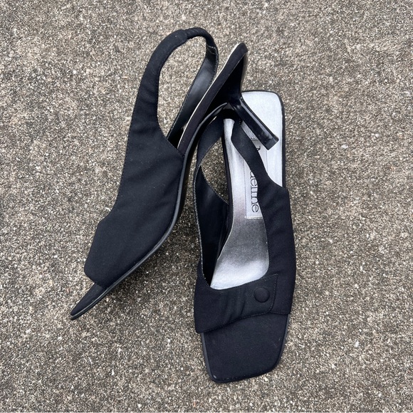 Madeline | Shoes | Madeline Black Slingback Heels | Poshmark